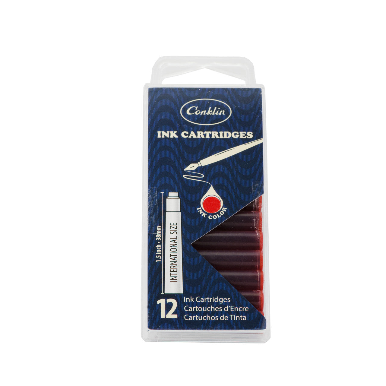 Conklin 12pc Ink Cartridge Red | Conklin Pens