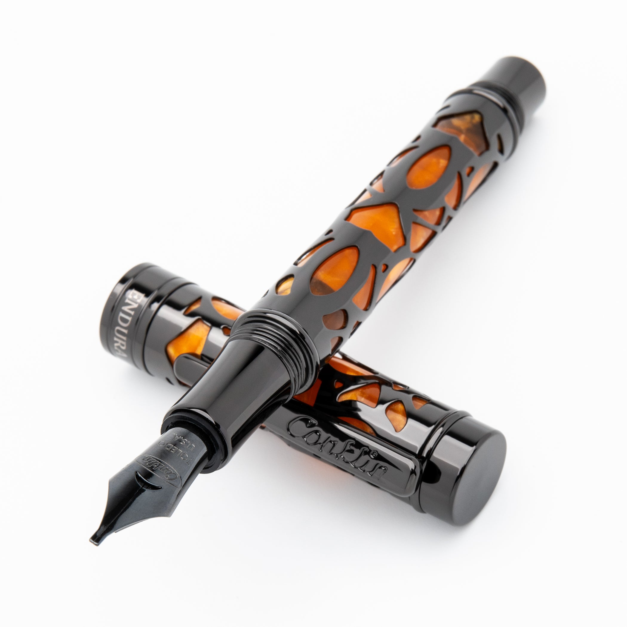Conklin Endura Deco Crest Fountain Pen Orange | Conklin Pens